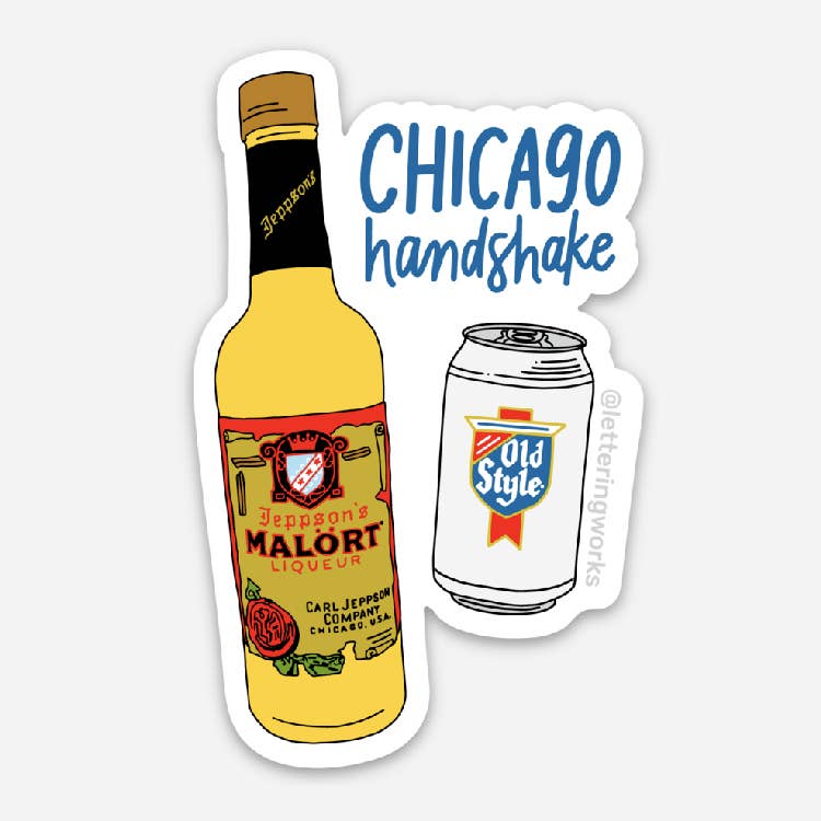 Chicago Handshake Sticker – Lost Girls Vintage
