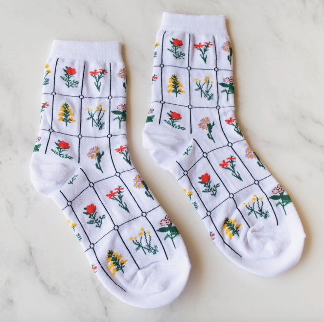 Wildflowers Grid Socks – Lost Girls Vintage